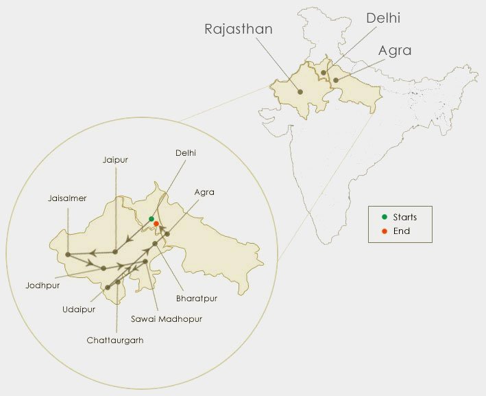 Route Map – Luxury Trains India